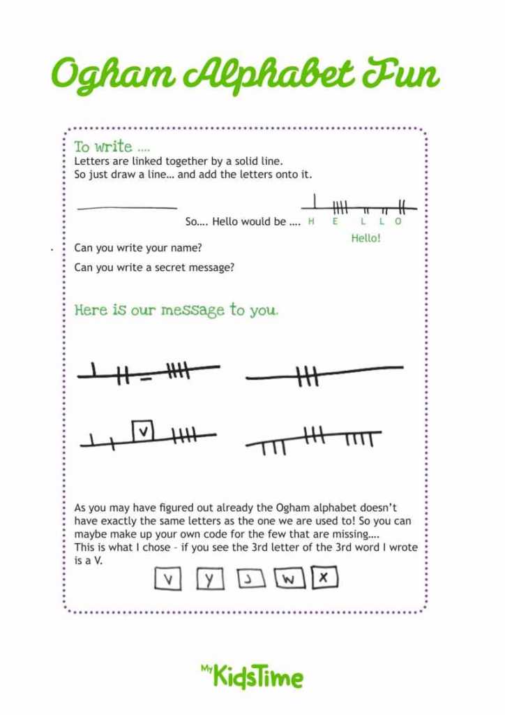Try Our Ogham Alphabet Fun Activity Sheet