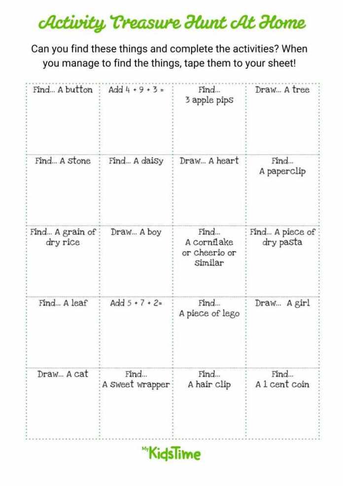 Try This Fun FREE Activity Treasure Hunt For Kids