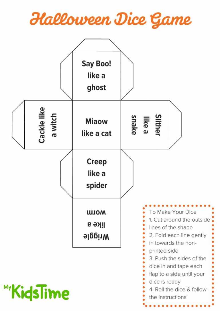 Free Halloween Printables: Play the Halloween Dice Game