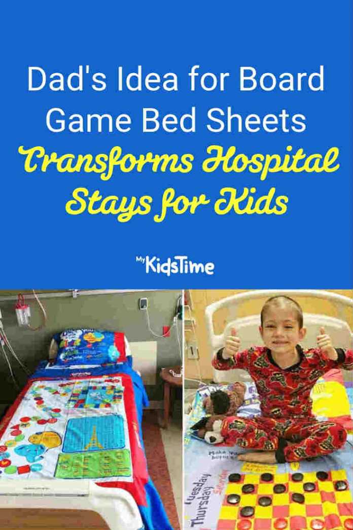 Dad's Idea for Board Game Bed Sheets Transforms Hospital Stays
