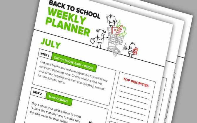 FREE 8 Week Back To School Planner To Avoid Last Minute Panics!