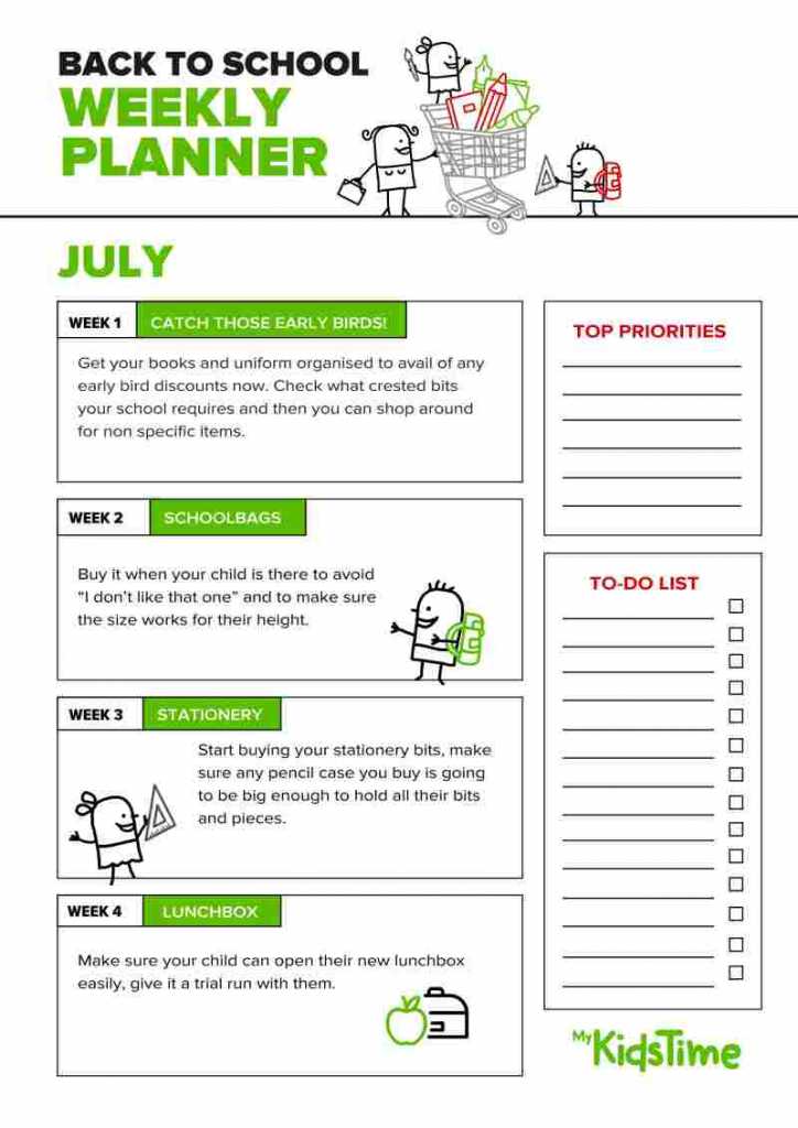 FREE 8 Week Back to School Planner to Avoid Last Minute Panic!