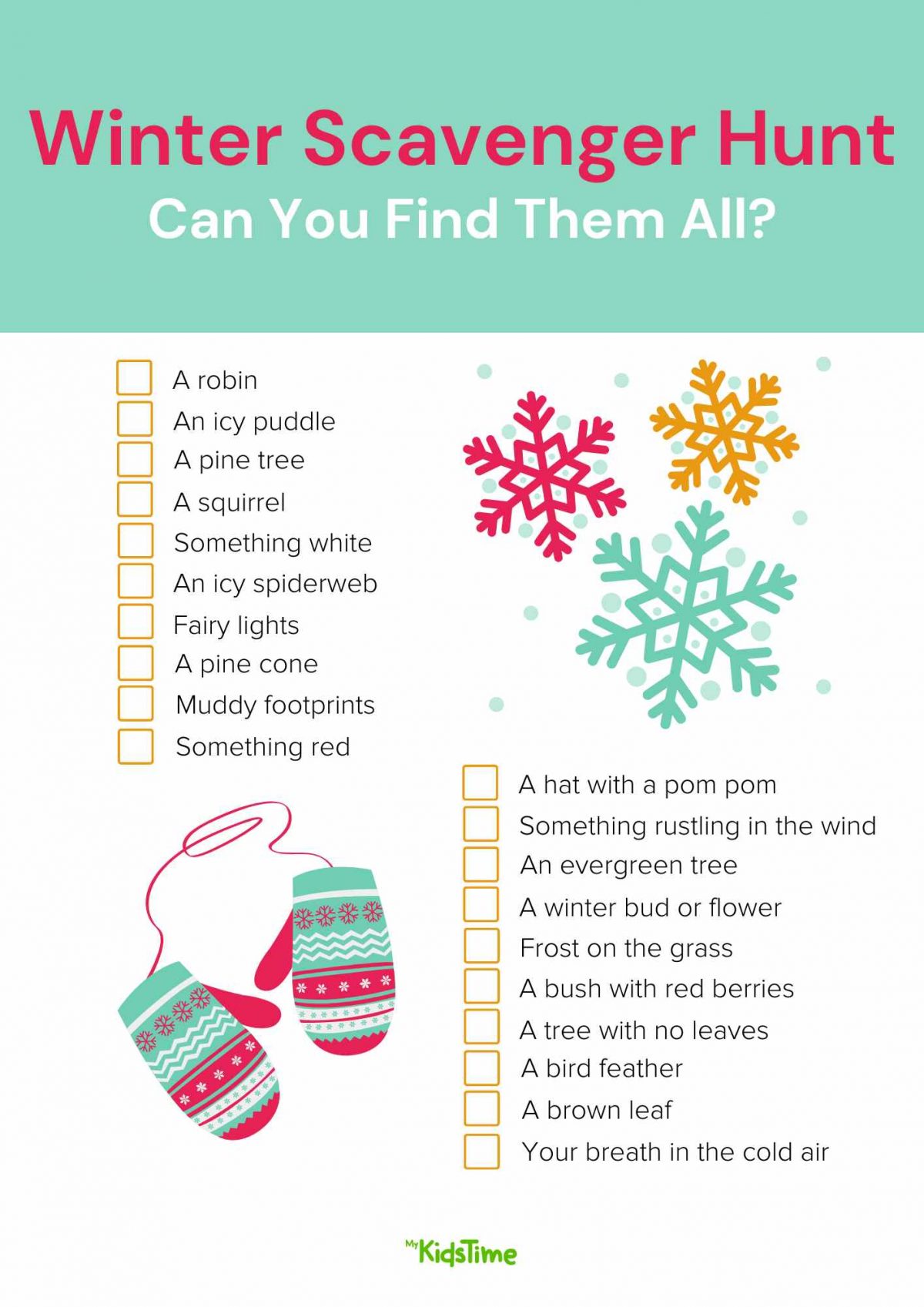 Download Your FREE Winter Scavenger Hunt for Kids
