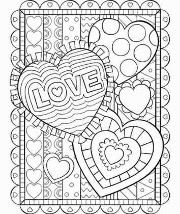 16 Fun Valentine and Hearts Colouring Pages for Kids