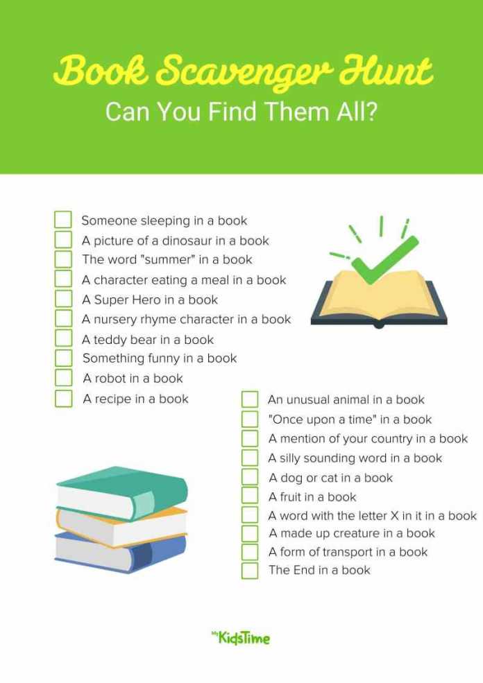 Download Your FREE Fun Book Scavenger Hunt For Kids