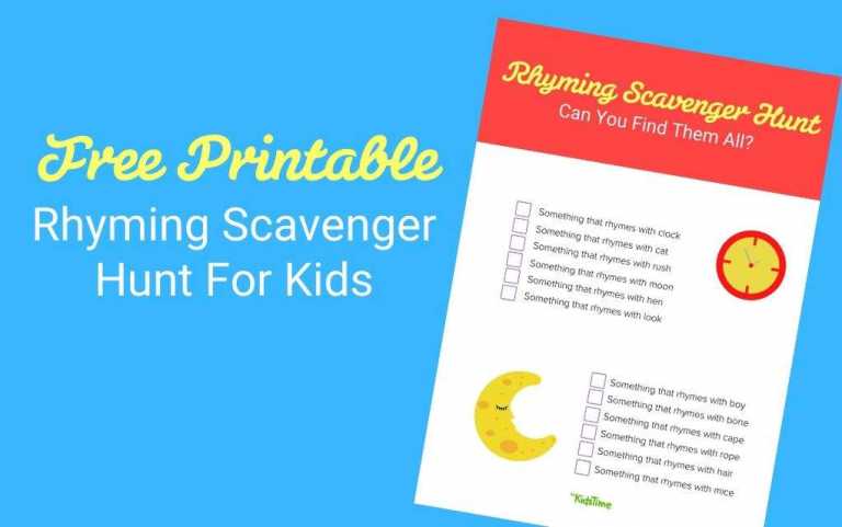 Download Your FREE Fun Rhyming Scavenger Hunt For Kids