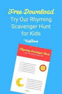 Download Your FREE Fun Rhyming Scavenger Hunt For Kids